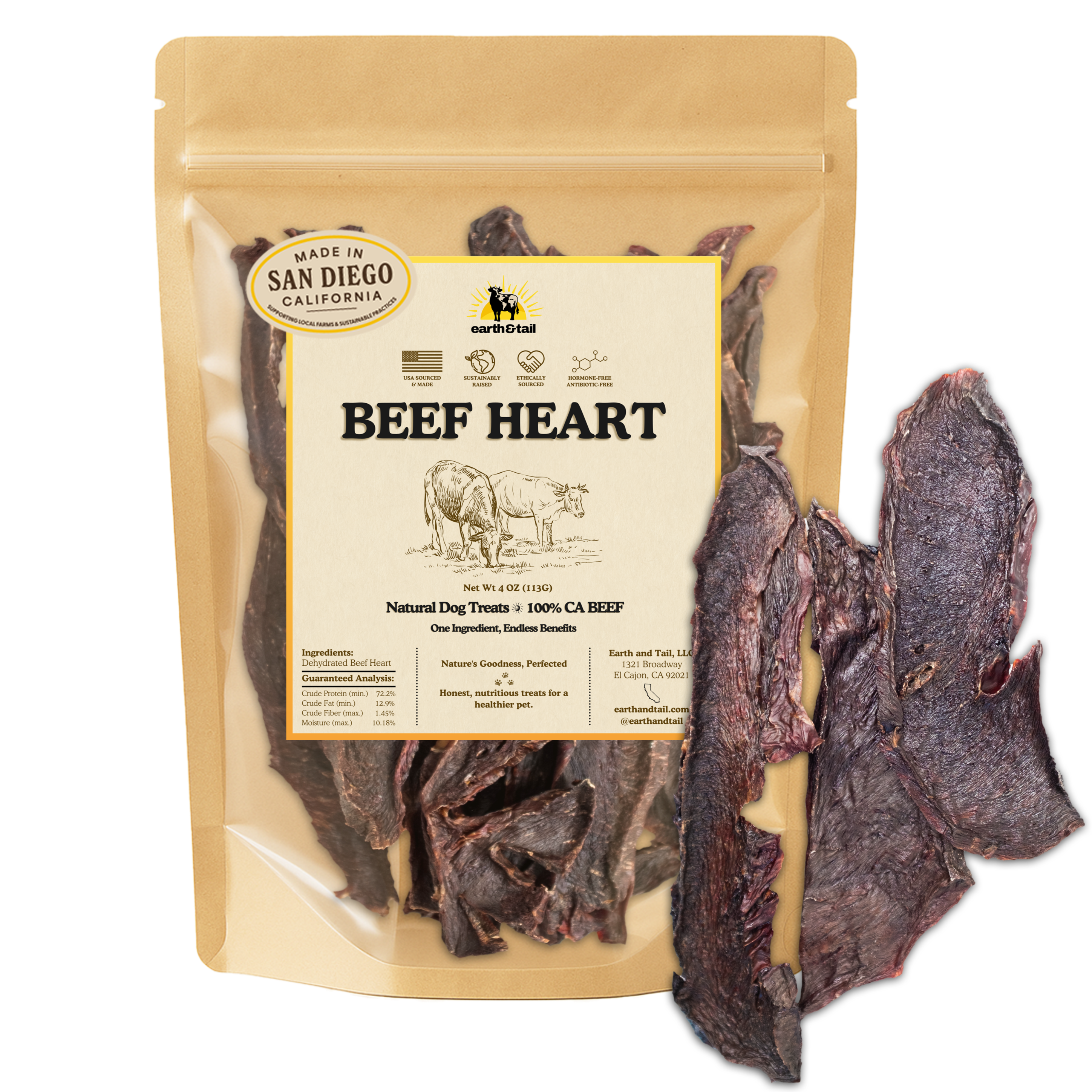 Beef Heart Dog Treats – Earth & Tail | Single-Ingredient Treats